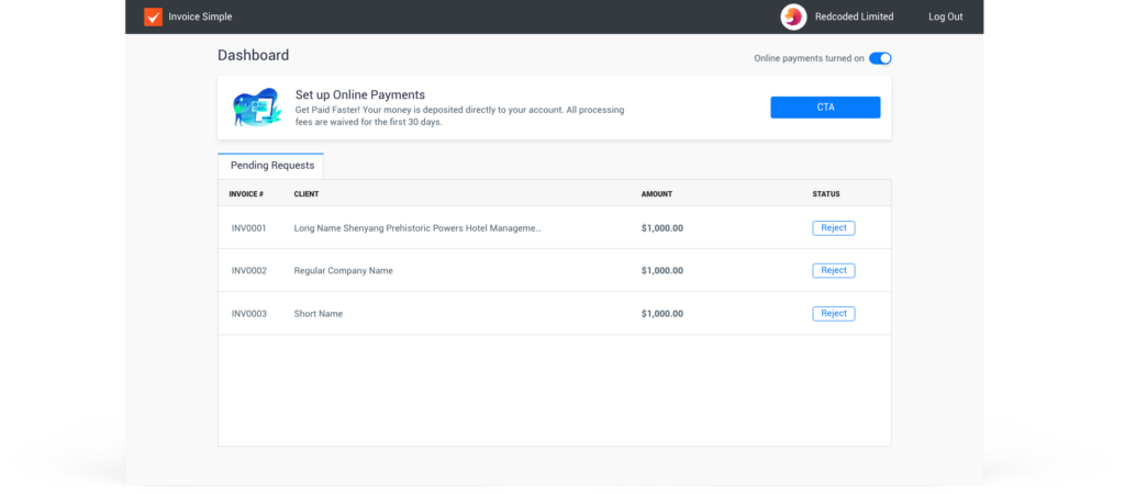 Invoice Simple App - BAMN design